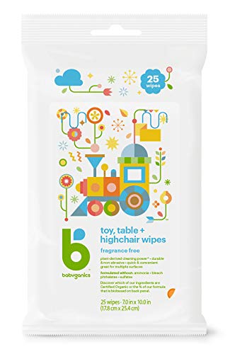 Babyganics Toy and Table Wipes, 25 ct, Quick & Convenient