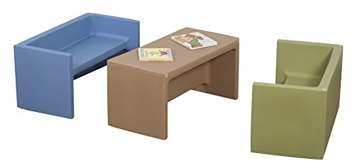 Children's Factory Adapta-Benches, Set-3, Woodland, CF910-073, Flexible Seating for Classroom, Preschool or Daycare, Indoor or Outdoor Toddler Chairs