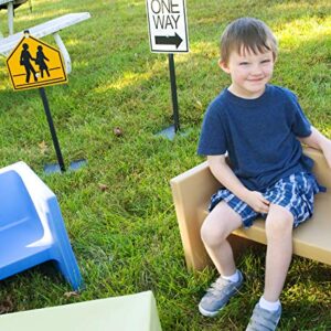 Children's Factory Adapta-Benches, Set-3, Woodland, CF910-073, Flexible Seating for Classroom, Preschool or Daycare, Indoor or Outdoor Toddler Chairs