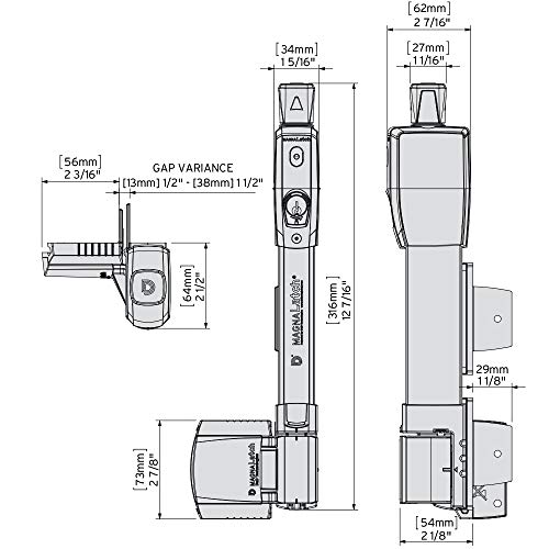 D&D Technologies ML3VPKA MagnaLatch Vertical Pull, Child & Pet Safety Magnetic Gate Latch and Lock, for Any Square Gate