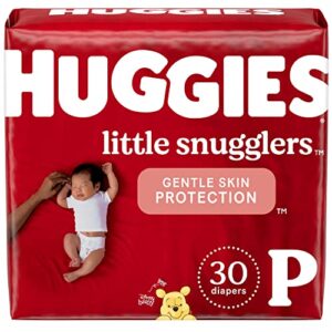 huggies little snugglers baby diapers, size preemie, 30 count, convenience pack (packaging may vary)