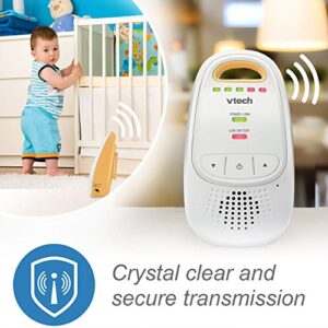 VTech DM111 Upgraded Audio Baby Monitor. 1 Parent Unit with Rechargeable Battery, Best-in-Class Long Range, Digital Wireless Transmission, Crystal-Clear Sound, Plug & Play, Sound Indicator & Alerts