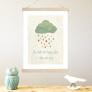 Kid's Wall Art "When Skies are Grey" 11x14 Print for Boys, Girls or Baby's Room, Nature Themed Nursery Decor, Gender Neutral