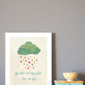 Kid's Wall Art "When Skies are Grey" 11x14 Print for Boys, Girls or Baby's Room, Nature Themed Nursery Decor, Gender Neutral