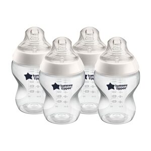 tommee tippee closer to nature baby bottles slow flow breast-like nipple with anti-colic valve (9oz, 4 count)