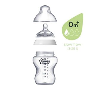 Tommee Tippee Closer To Nature Baby Bottles Slow Flow Breast-Like Nipple With Anti-Colic Valve (9oz, 4 Count)