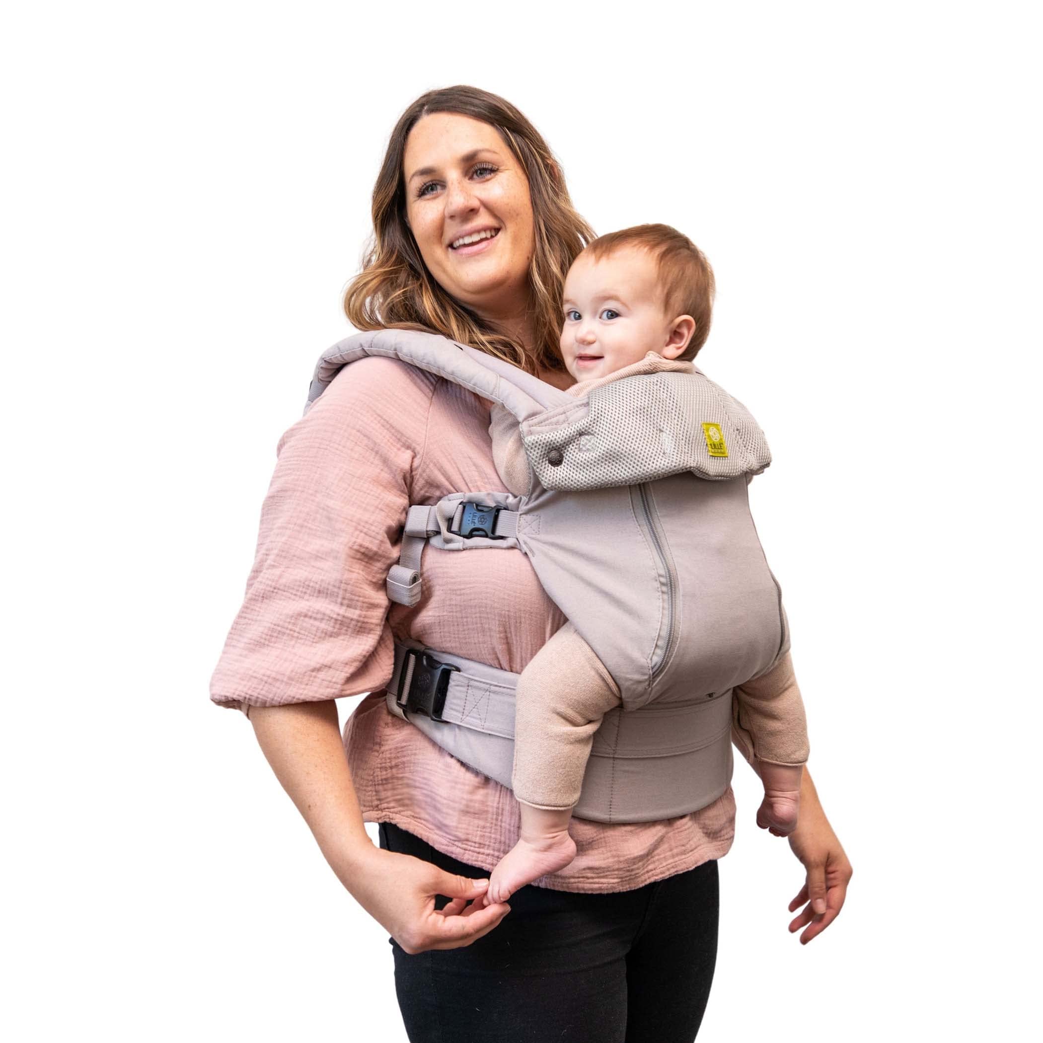 LÍLLÉbaby Complete All Seasons Ergonomic 6-in-1 Baby Carrier Newborn to Toddler - with Lumbar Support - for Children 7-45 Pounds - 360 Degree Baby Wearing - Inward & Outward Facing - Stone