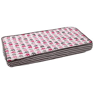 bacati - elephants pink/grey elephants mini changing pad cover