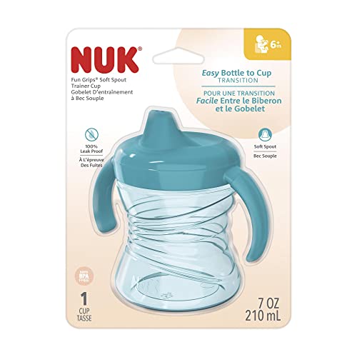 First Essentials by NUK Acrylic Fun Grips Soft Spout Trainer Cup, 7 oz.