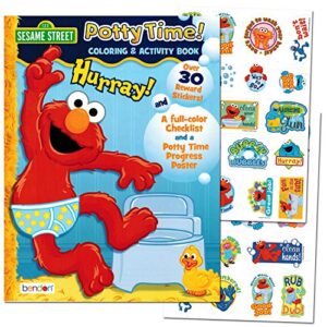 sesame street"potty time" potty training coloring and activity set - with progress chart and reward stickers