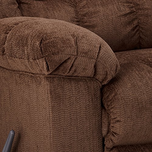 Signature Design by Ashley Ludden Ultra Plush Manual Rocker Recliner with Tufted Back, Dark Brown