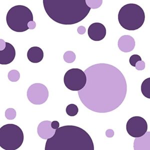 Polka Dot Wall Decals Girls Room Wall Decor Stickers, Wall Dots, Vinyl Circle Peel & Stick DIY Bedroom, Playroom, Kids Room, Baby Nursery Toddler to Teen Bedroom Decoration (Dark & Light Purple)