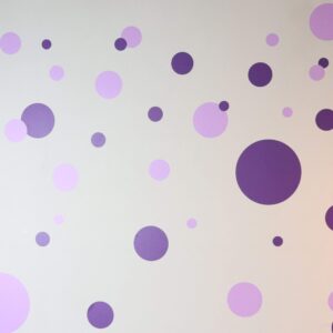 Polka Dot Wall Decals Girls Room Wall Decor Stickers, Wall Dots, Vinyl Circle Peel & Stick DIY Bedroom, Playroom, Kids Room, Baby Nursery Toddler to Teen Bedroom Decoration (Dark & Light Purple)