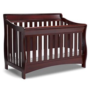 delta children bentley s series 4-in-1 convertible baby crib, black cherry espresso