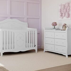 Storkcraft Avalon 6 Drawer Double Dresser (White) – Dresser for Kids Bedroom, Nursery Dresser Organizer, Chest of Drawers for Bedroom with 6 Drawers, Classic Design for Children’s Bedroom