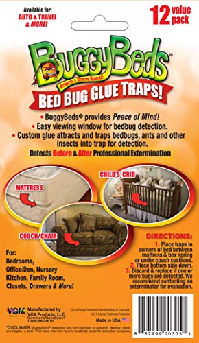 BuggyBeds® Bed Bug Glue Traps, Home, 12 Pack