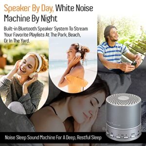 Sound Oasis Sleep Sound Machine, Bluetooth Speaker Big Bass Sound, Portable Home & Travel White Noise Machine, Relax and improve Sleep, 20 Built-in Non-Looping 8 hr Dr Developed Sleep, Tinnitus Masking, White Noise, Nature Sounds. Perfect for Sleep, Tinni