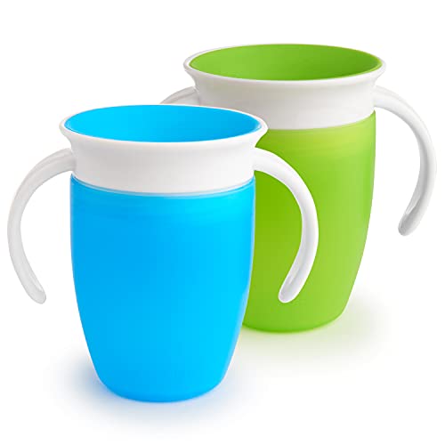 Munchkin® Miracle® 360 Trainer Cup, 7 Ounce, 2 Pack, Green/Blue