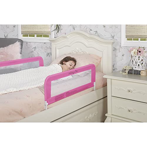 Dream On Me Lightweight Mesh Security Adjustable Bed Rail Double Pack With Breathable Mesh Fabric In Pink