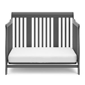 Storkcraft Tuscany 4-in-1 Convertible Crib, Gray, Easily Converts to Toddler Bed, Day Bed or Full Bed, 3 Position Adjustable Height Mattress (Mattress Not Included)