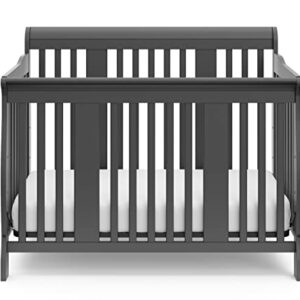 Storkcraft Tuscany 4-in-1 Convertible Crib, Gray, Easily Converts to Toddler Bed, Day Bed or Full Bed, 3 Position Adjustable Height Mattress (Mattress Not Included)