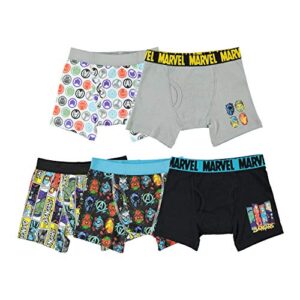 marvel boys' little avengers 5 pack boxer briefs, avgr 5pk bxr br, 6