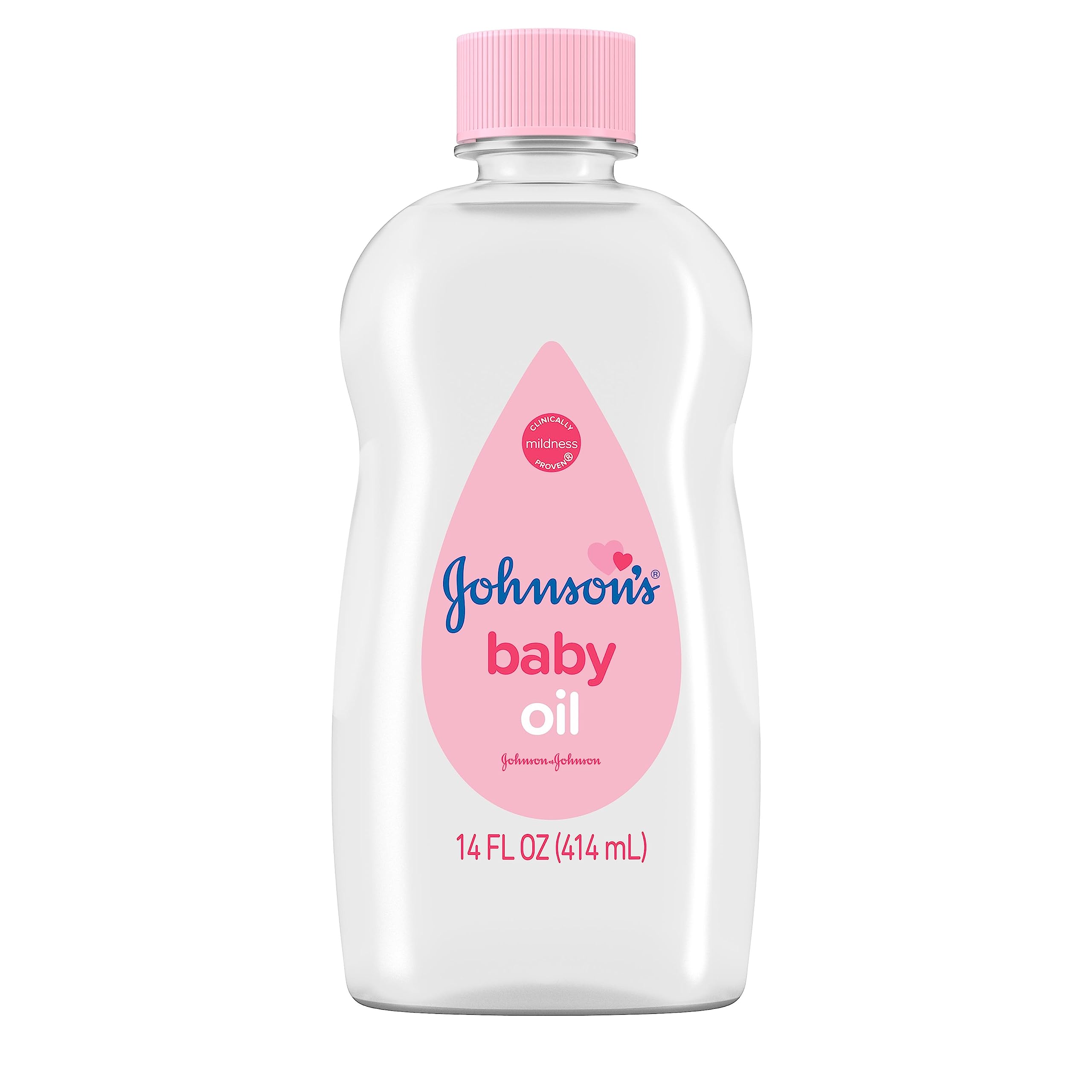 Johnson's Baby Oil, Pure Mineral Oil to help Prevent Moisture Loss for baby, Kids & Adults, Gentle & Soothing Baby Massage Oil for Dry Skin Relief, Original Scent, 14 fl. oz