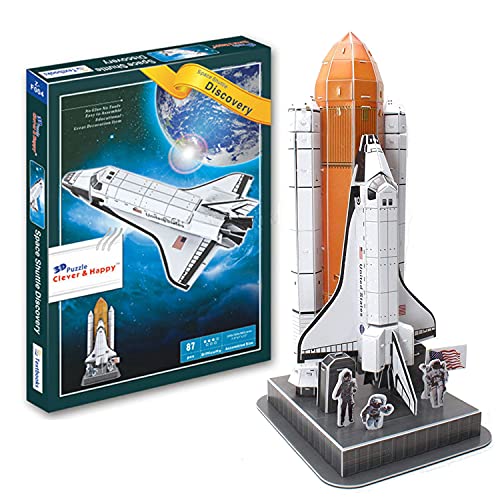 Liberty Imports 3D Puzzle DIY Model Set - Worlds Greatest Architecture Jigsaw Puzzles Building Kit (Space Shuttle Discovery)