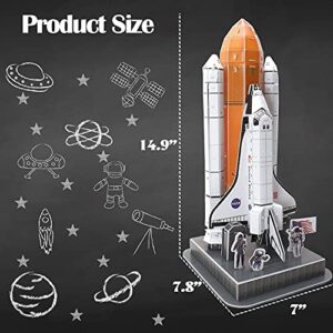 Liberty Imports 3D Puzzle DIY Model Set - Worlds Greatest Architecture Jigsaw Puzzles Building Kit (Space Shuttle Discovery)