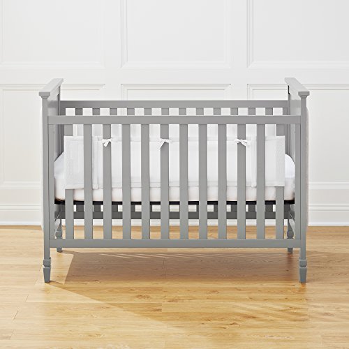 BreathableBaby Breathable Mesh Crib Liner – Classic Collection – White – Fits Full-Size Solid End Cribs Only – Anti-Bumper