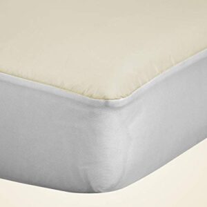 Sealy Organic Cotton Top Cooling Waterproof Fitted Toddler Bed and Baby Crib Mattress Pad Cover Protector, Noiseless, Machine Washable and Dryer Friendly, 52" x 28" - White