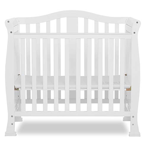 Dream On Me Addison 4-In-1 Convertible Mini Crib In White, Greenguard Gold Certified, Non-Toxic Finishes, Built Of New Zealand Pinewood, Comes With 1” Mattress Pad