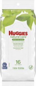 huggies natural care fragrance free baby wipes 16 count (6 pack)