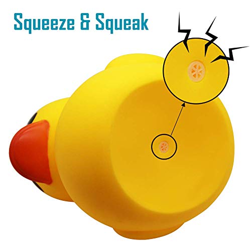 Jumbo Rubber Duck Bath Toy - Giant Ducks Big Duckie Baby Shower Birthday Party Favors 8-Inches (Yellow)