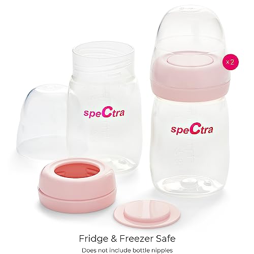 Spectra - Wide Neck Baby Bottles - Compatible with Spectra Breast Milk Pump Flanges (Pack of 2)