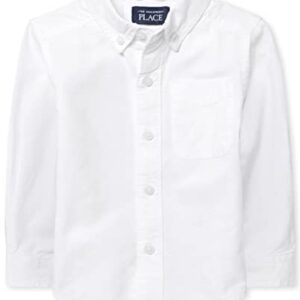 The Children's Place Baby Boys And Toddler Boys Long Sleeve Oxford Button Down Shirt,White,3T