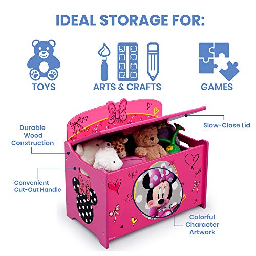 Delta Children Deluxe Toy Box, Disney Minnie Mouse