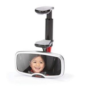 diono see me too rear view forward facing baby mirror for car, fully adjustable driver mirror with wide crystal clear view, shatterproof, crash tested