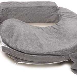 My Brest Friend Deluxe Nursing Pillow for Breastfeeding & Bottle Feeding, Enhanced Posture Support, Double Straps & Removable Extra Soft Slipcover, Evening Grey