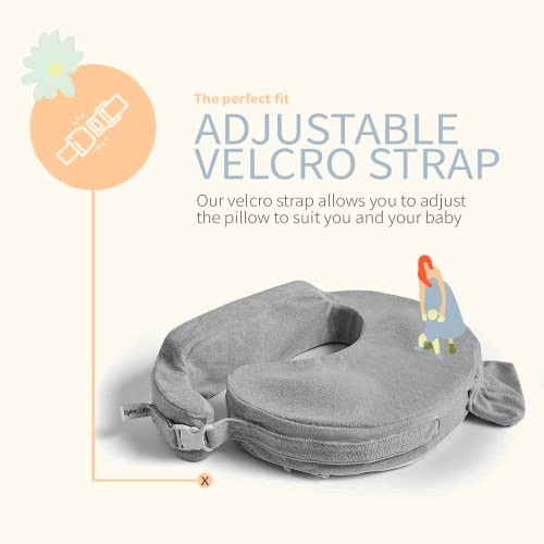 My Brest Friend Deluxe Nursing Pillow for Breastfeeding & Bottle Feeding, Enhanced Posture Support, Double Straps & Removable Extra Soft Slipcover, Evening Grey