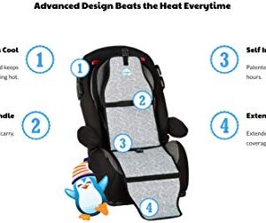 Carats Car Seat Cooler for Baby with COOLTECH - Baby Car Seat Cooling Pad (Penguin Blue)