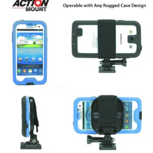 Action Mount Jaws Flex Clamp + Adjustable Goose Neck + Universal Mount Adapter for Smartphone, W/Base Clip & Screw. Use with a Phone, or Gopro Camera. Easy to Use!