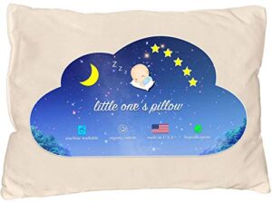 little one's pillow - toddler pillow, delicate organic cotton shell, handcrafted in usa - soft and supportive, washable 13 x 18