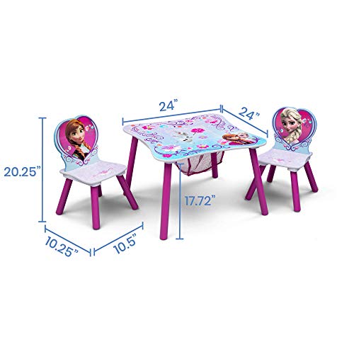 Delta Children Kids Table and Chair Set With Storage (2 Chairs Included) - Ideal for Arts & Crafts, Snack Time, Homeschooling, Homework & More, Disney Frozen