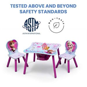 Delta Children Kids Table and Chair Set With Storage (2 Chairs Included) - Ideal for Arts & Crafts, Snack Time, Homeschooling, Homework & More, Disney Frozen