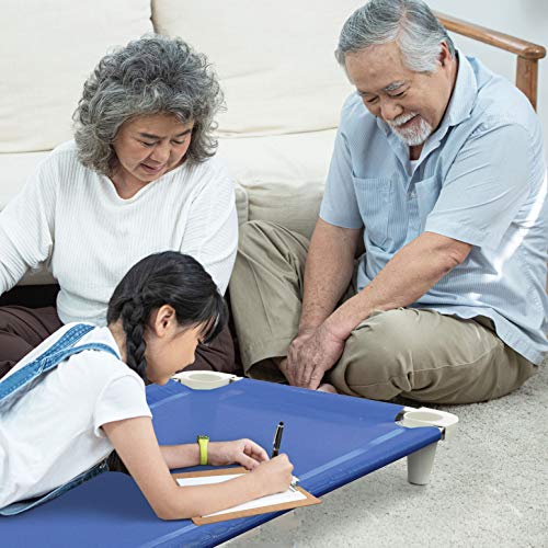 Acrimet Premium Stackable Nap Cot (Stainless Steel Tubes) (Blue Cot - Grey Feet) (1 Unit)