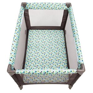 Cosco Funsport Compact Portable Playard, Lightweight, Easy Set up, Foldable Baby Playpen with Carry Bag, Elephant Squares