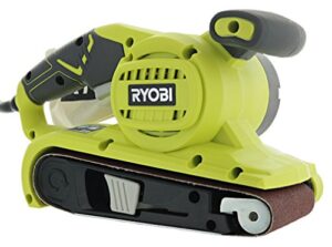 ryobi be319 6 amp portable 320 feet / minute corded belt sander (3” x 18”) w/ onboard removable dust bag (medium grit sanding belt included)