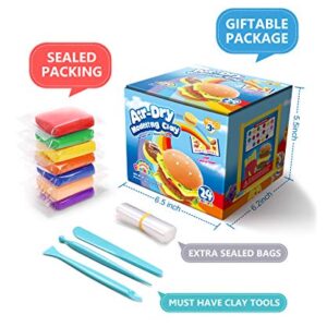 Sago Brothers Air Dry Clay 24 Colors, Kids Toys Modeling Clay for Kids, 3 Year Old Girl Gifts No-Bake No Mess Molding Clay Kit, Model Magic Clay Christmas Birthday Gifts for Kids Girls Boys Age 3-12