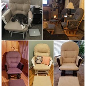 Brisbane Nursery Glider & Ottoman Sets, Swivel Glider Recliner Nursery Rocking Chair, Nursery Glider Rocker with Ottoman, Reclining Gliders & Chairs for Breastfeeding, Reading, Napping, Espresso/Cream